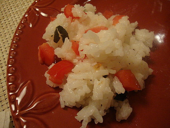 Hot Rice with Cold Lemon, Basil and Tomato