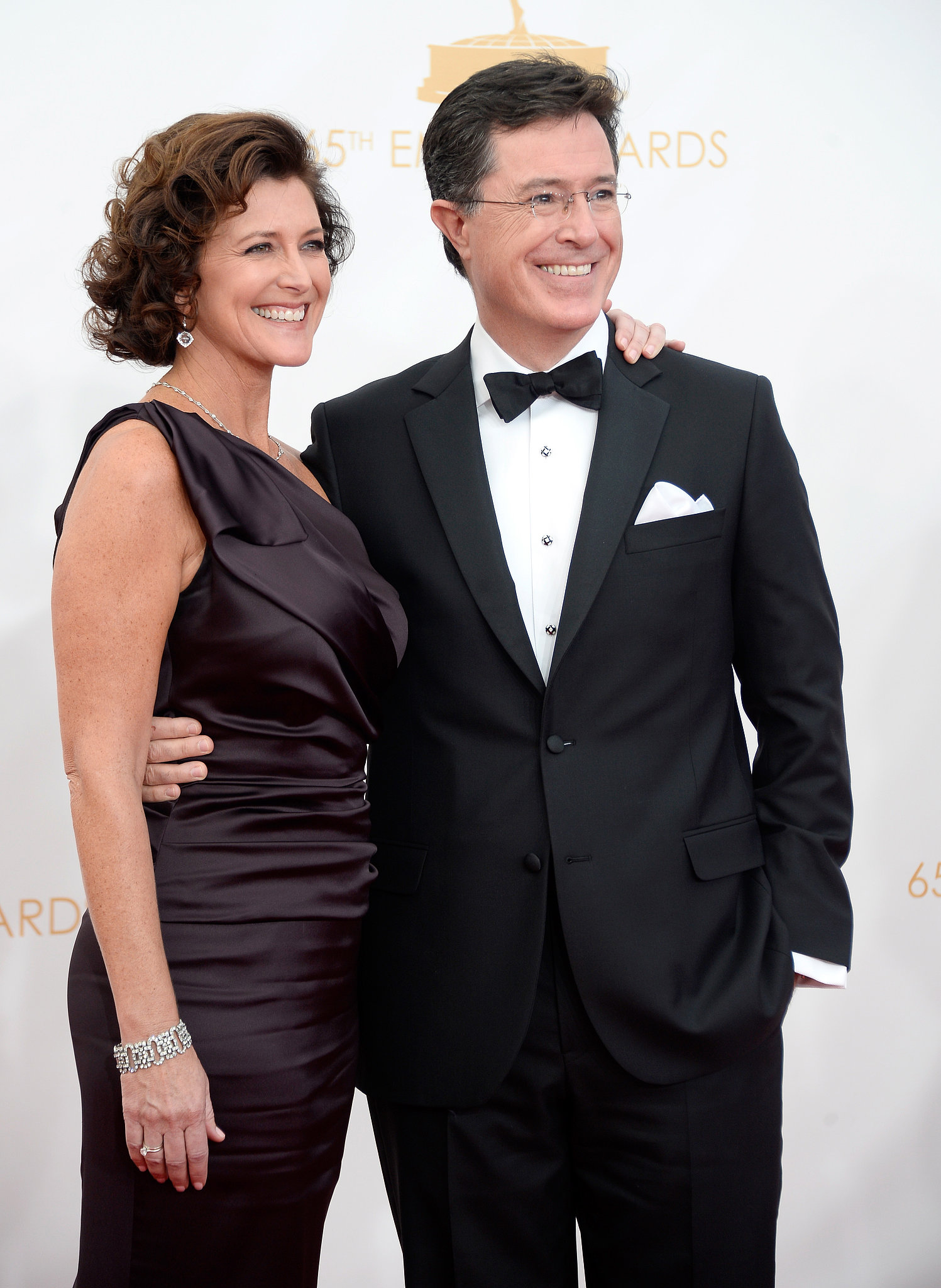 Stephen Colbert and his wife, Evelyn, walked the Emmys red carpet ...