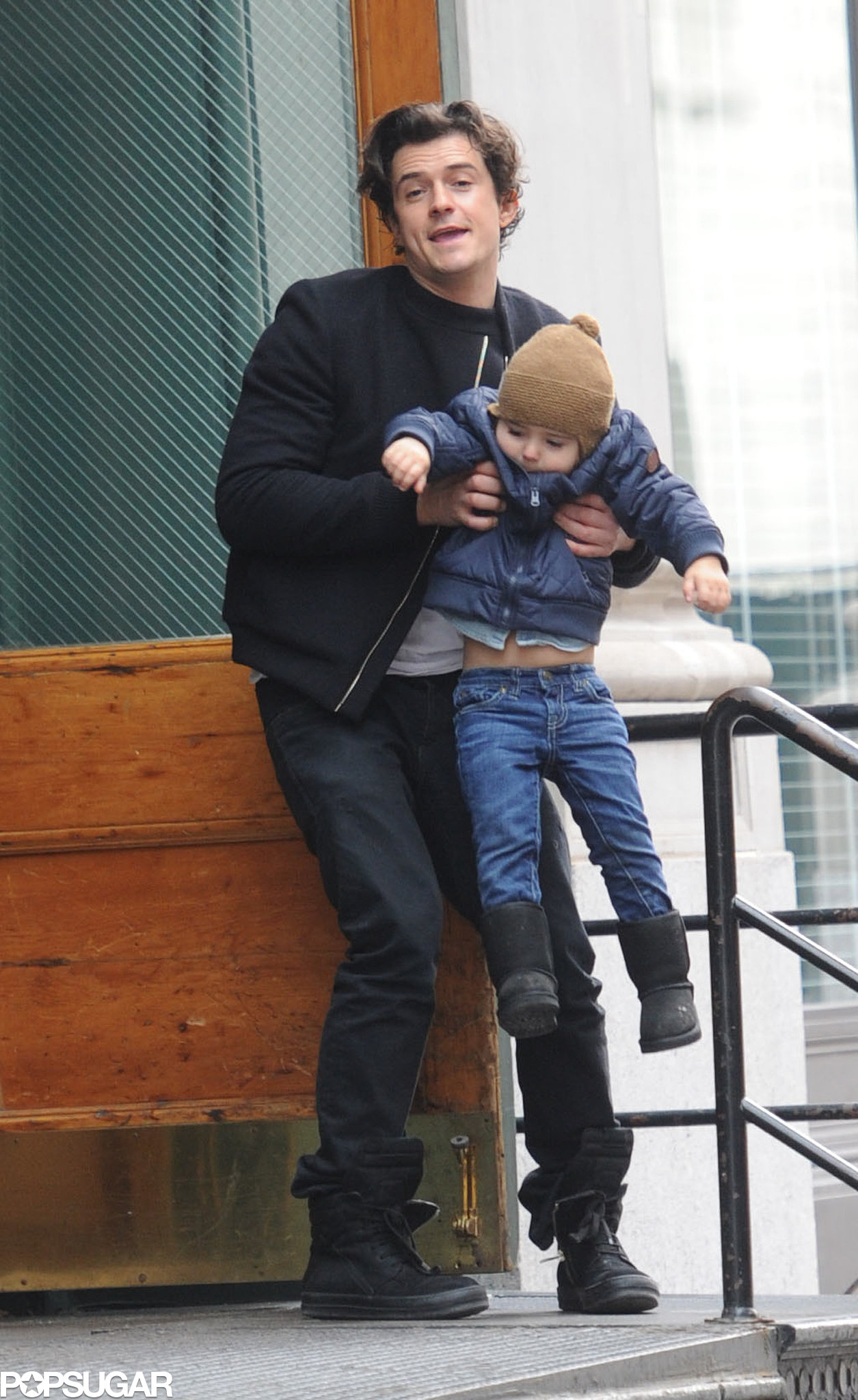 Orlando Bloom picked up his son, Flynn, while the two were out in NYC ...