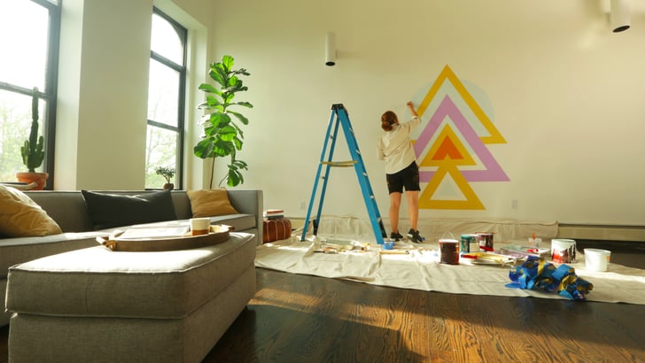 Geometric Wall Mural DIY | POPSUGAR Home