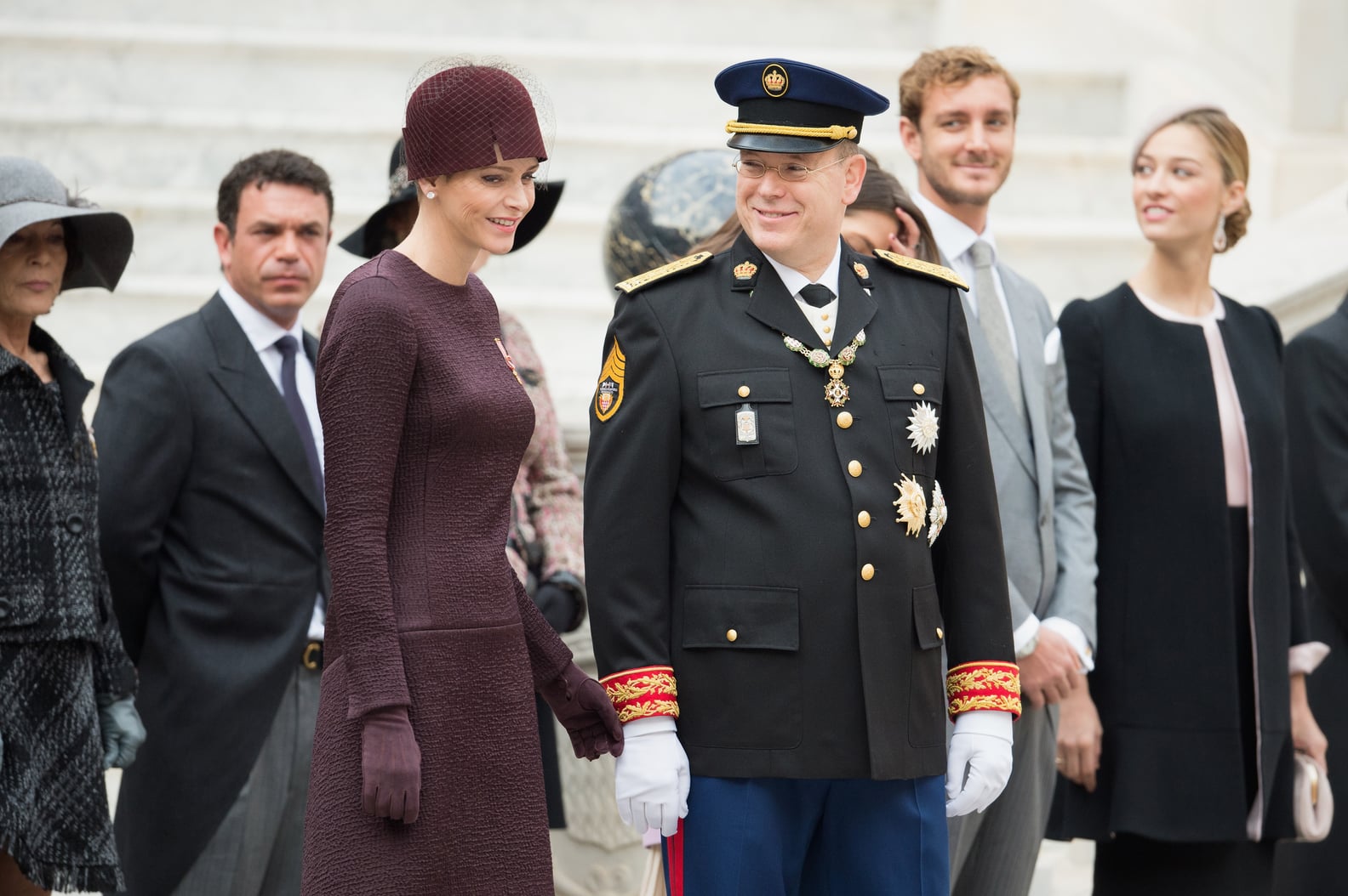 Princess Charlene of Monaco Wearing a Purple Dress | PS Fashion
