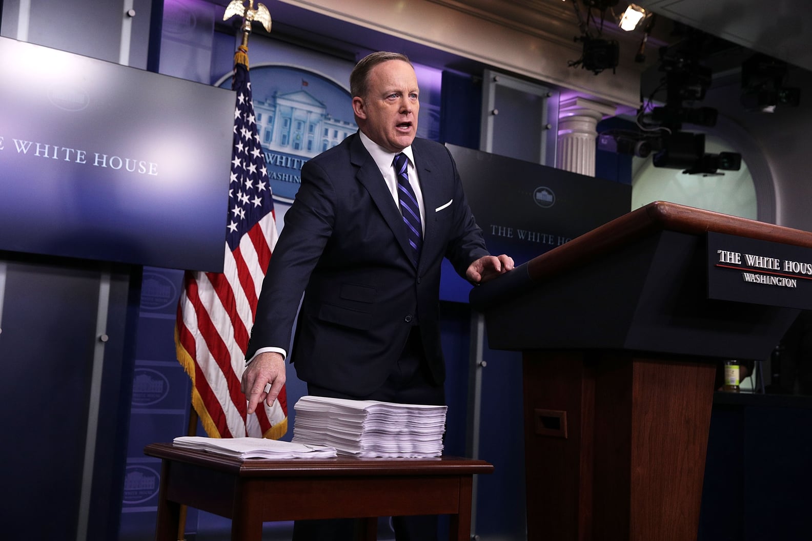 Sean Spicer Stacks of Papers Meme | PS Tech