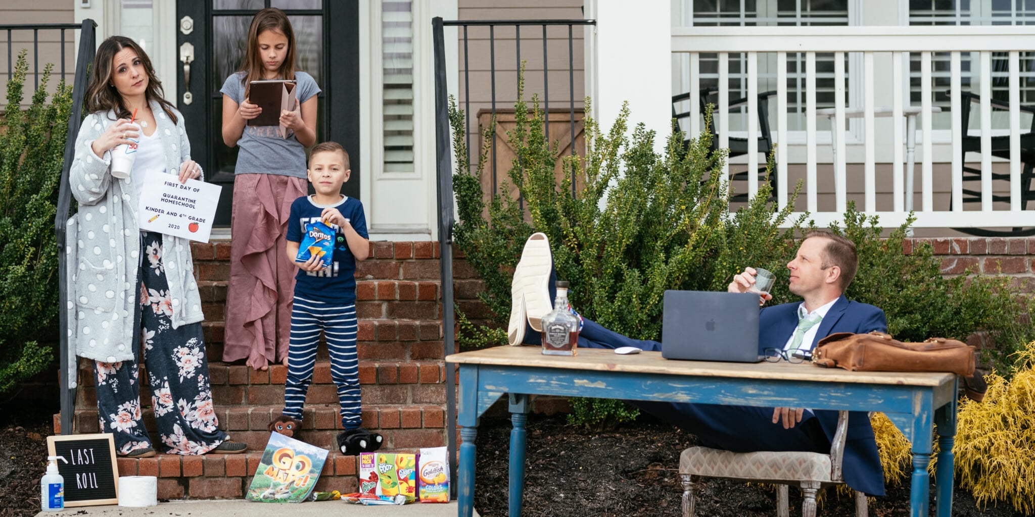 Mom's First Day of Quarantine Homeschool Funny Photo | PS Family