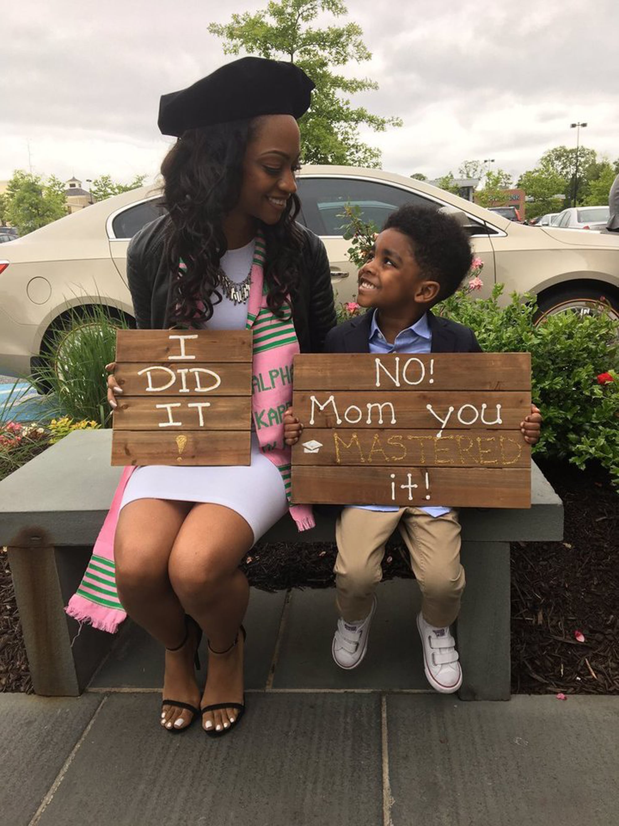 Mom And Son Graduation Sign Photo POPSUGAR Family