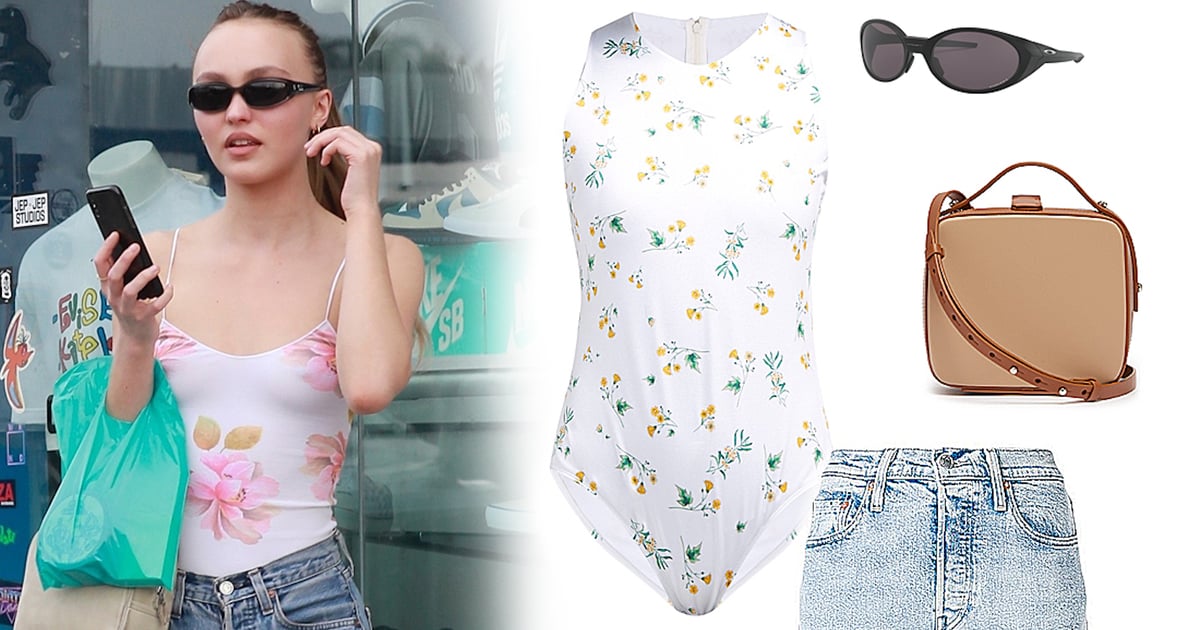 Lily Rose Depp Jeans And Floral Bodysuit Popsugar Fashion Uk