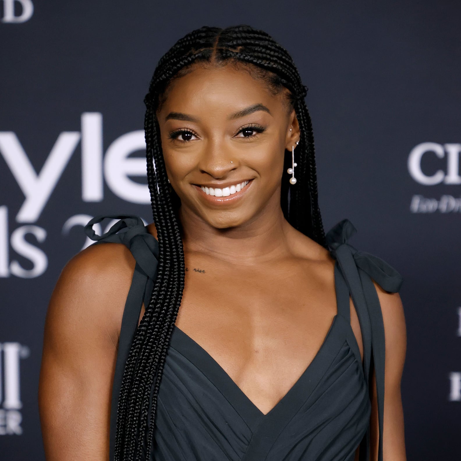 Simone Biles Wears Beige Shein Wedding-Guest Dress in Mexico | PS Fashion