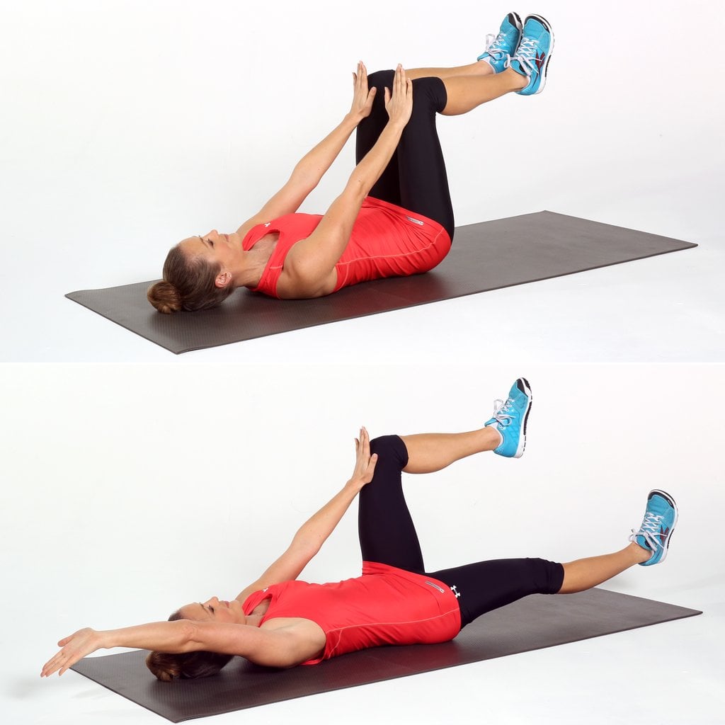 Dead Bug Crunch Easy No Equipment Workout POPSUGAR Fitness Photo 2