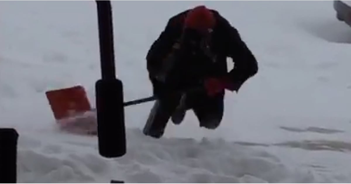 Man Falling in the Snow For Nine Seconds | Video | POPSUGAR Celebrity