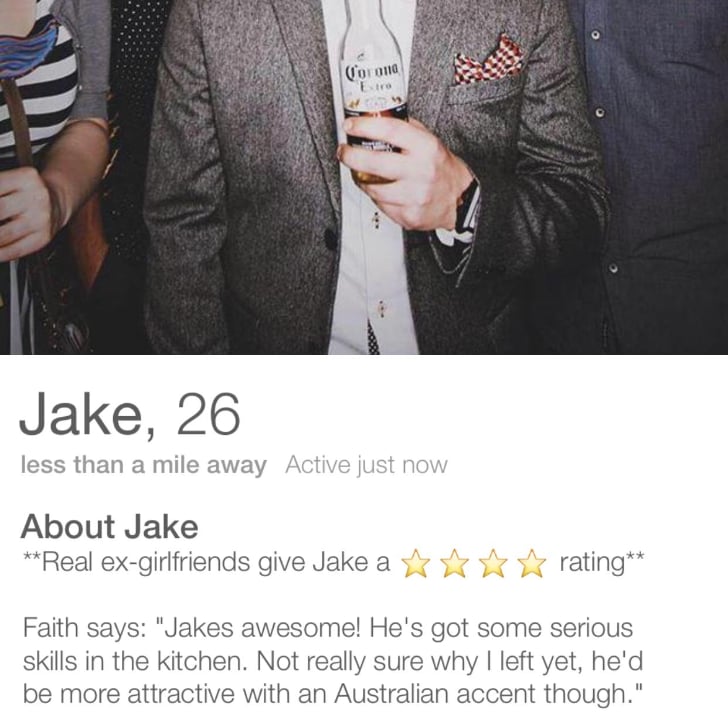 Jake Chapman Asks Ex-Girlfriends to Write Tinder Reviews | POPSUGAR ...