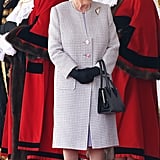 Queen Elizabeth Wearing Purple Tweed Coat | POPSUGAR Fashion