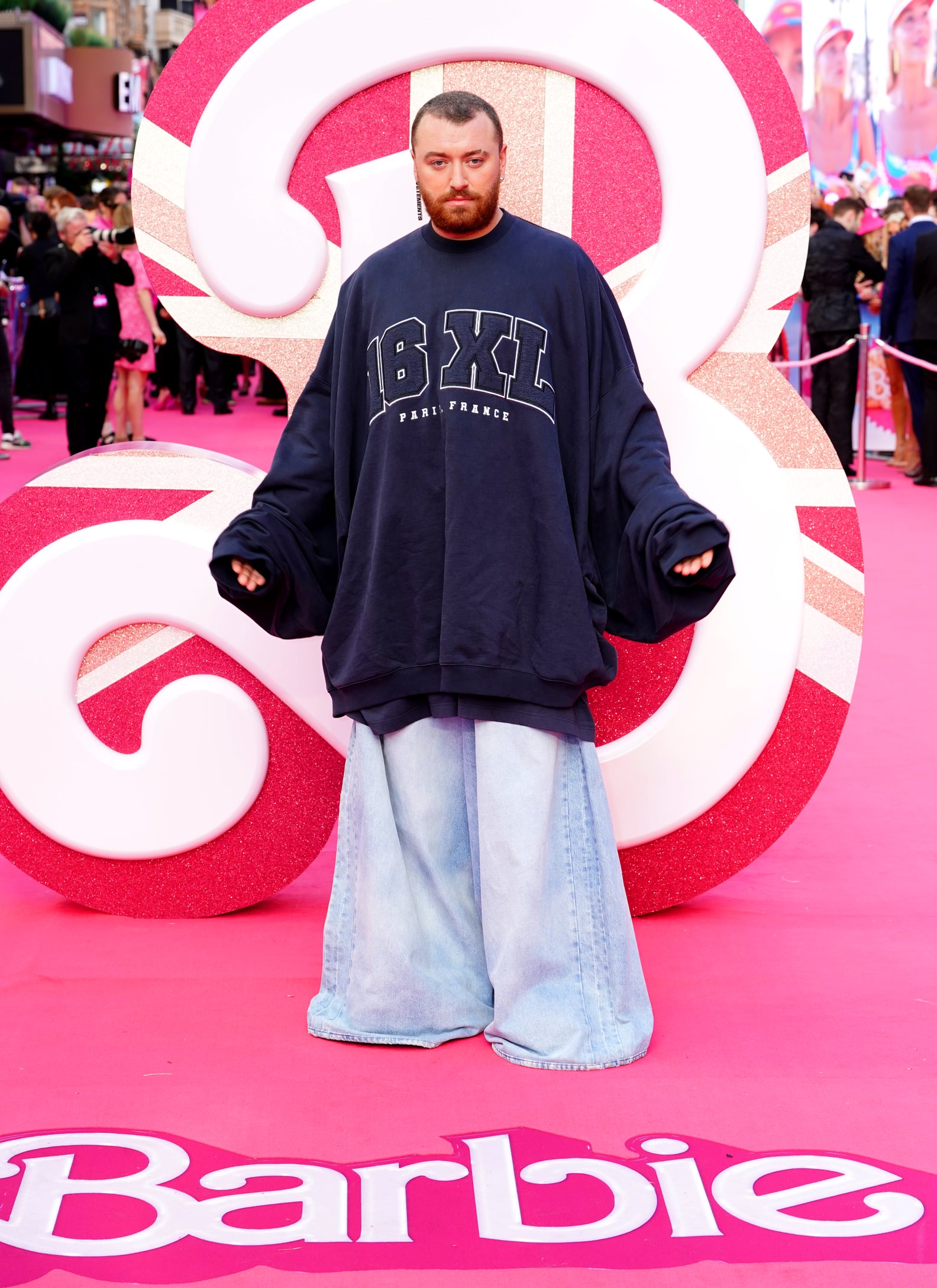 Sam Smith's Oversize Vetements Outfit at the Barbie Premiere | PS Fashion