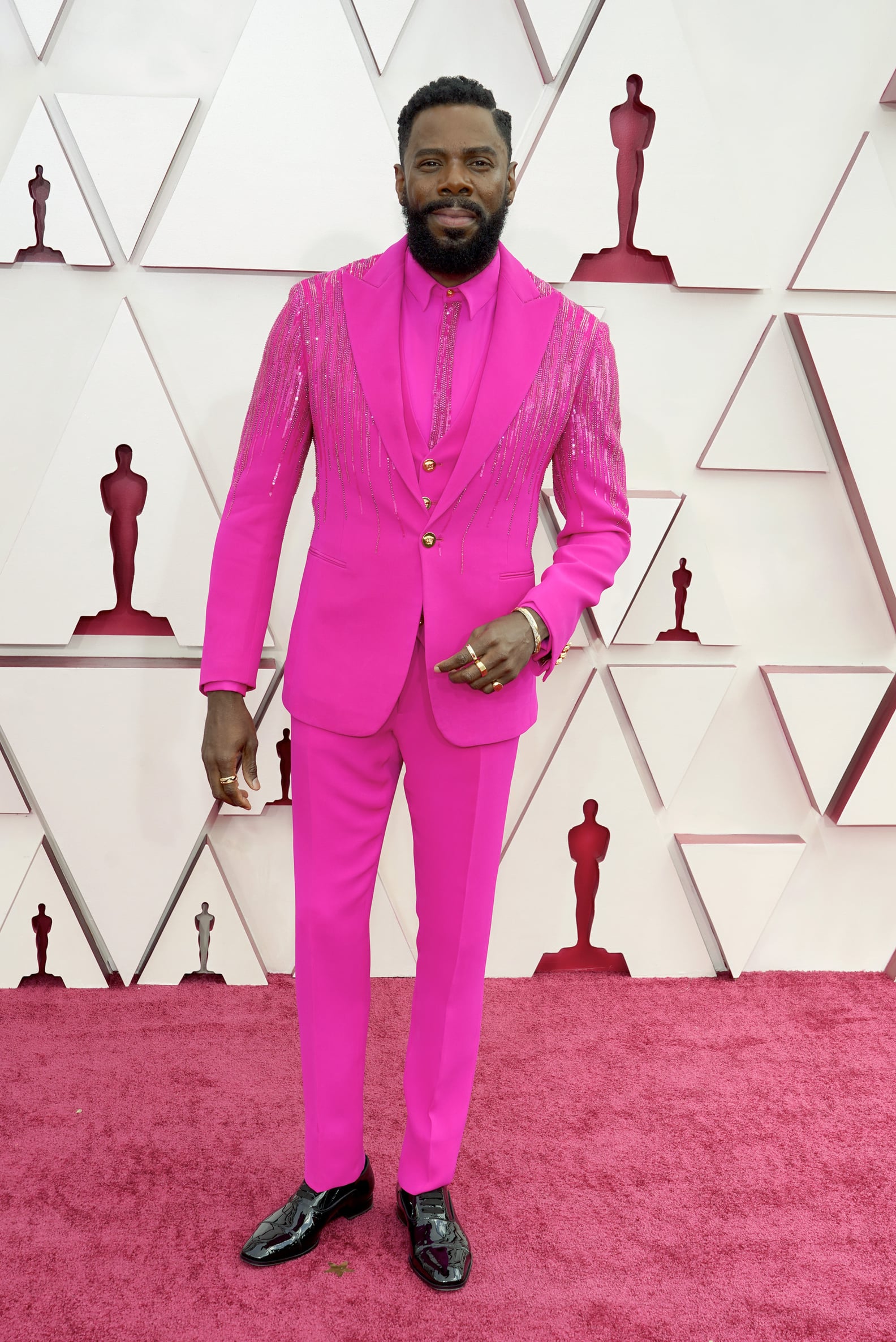 Colman Domingo's Pink Versace Suit at the Oscars 2021 | PS Fashion