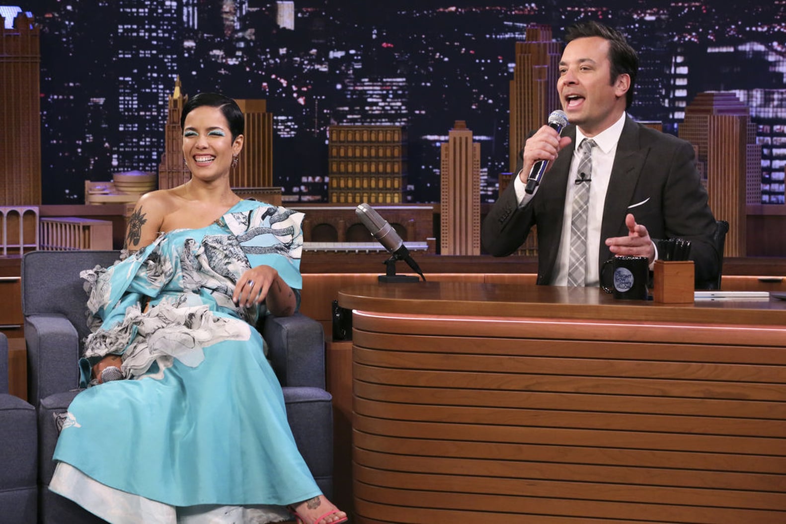 Halsey Wore an Overlapping Maxi Dress on The Tonight Show | PS Fashion
