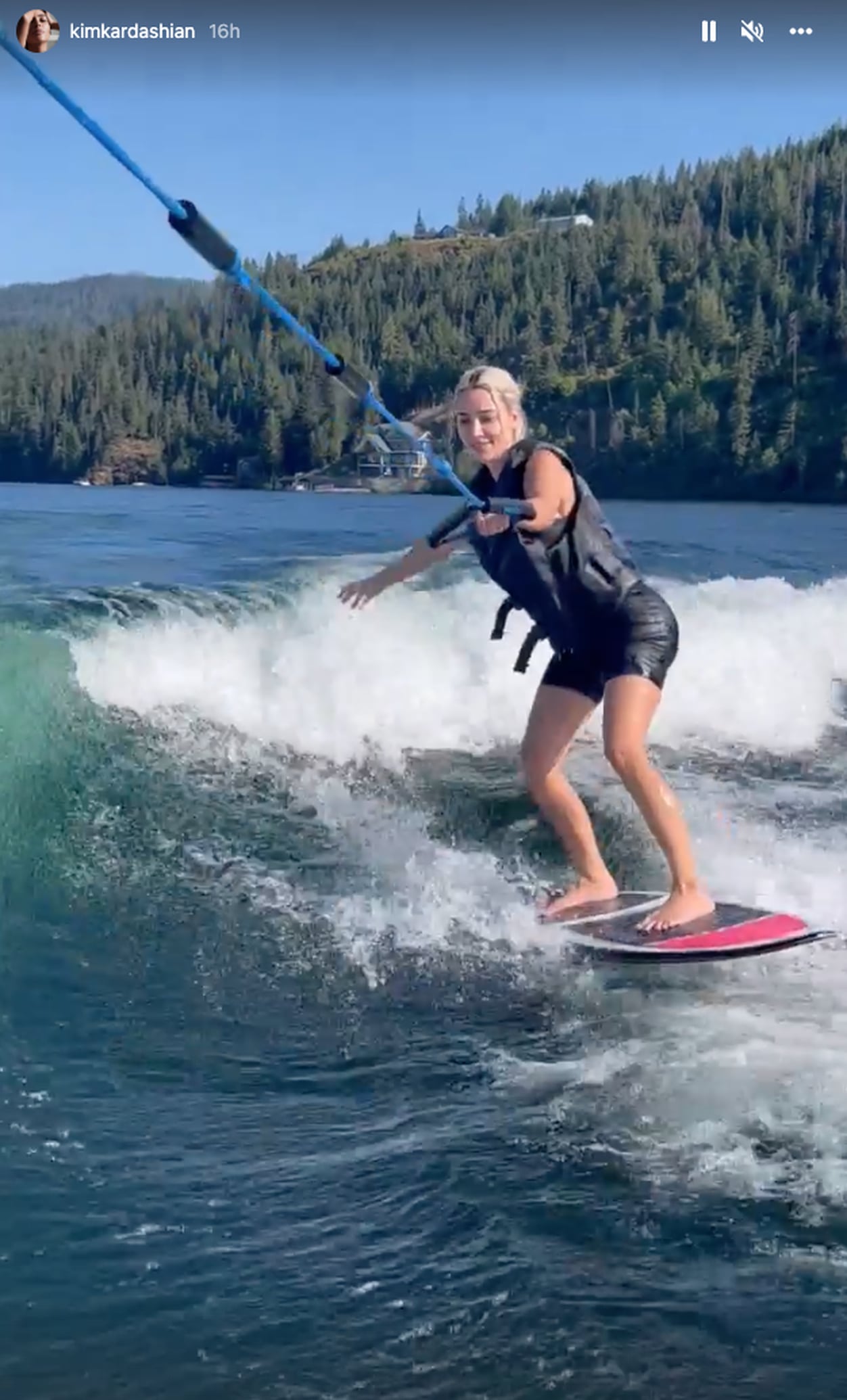 Kim Kardashian Goes Wakeboarding in Skims Swim Cycle Suit | PS Fashion