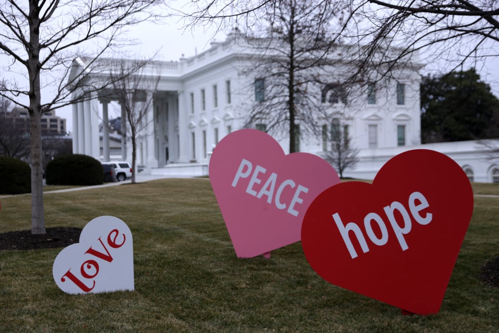 Jill Biden Decorates White House Lawn For Valentine's Day | POPSUGAR ...