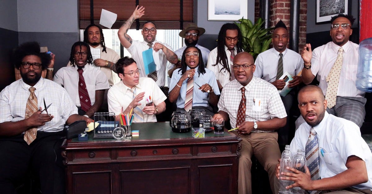 Migos "Bad and Boujee" With Office Supplies on Fallon Video | PS Celebrity