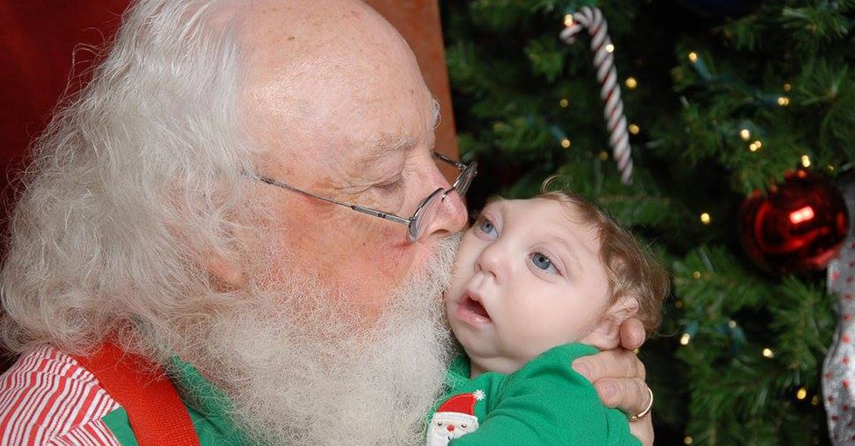 Boy Missing Skull Jaxon Strong Kissing Santa | PS Family