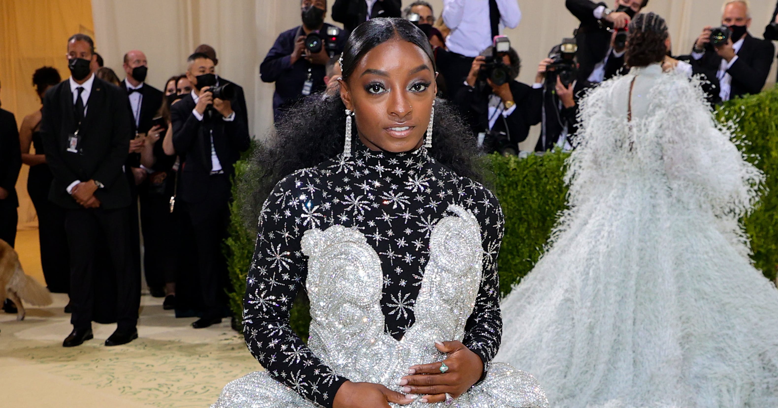 Simone Biles Wears 88-Pound Dress to the 2021 Met Gala | POPSUGAR Fashion