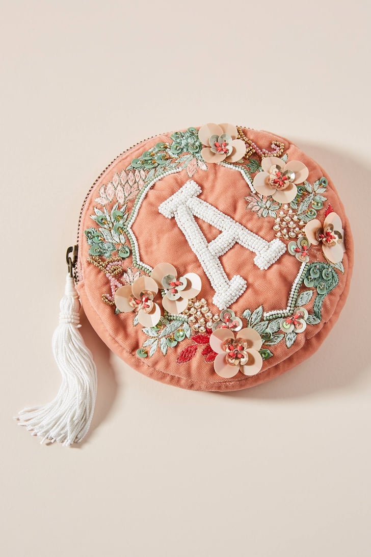 Anthropologie Embroidered Monogram Pouch | IUCN Water