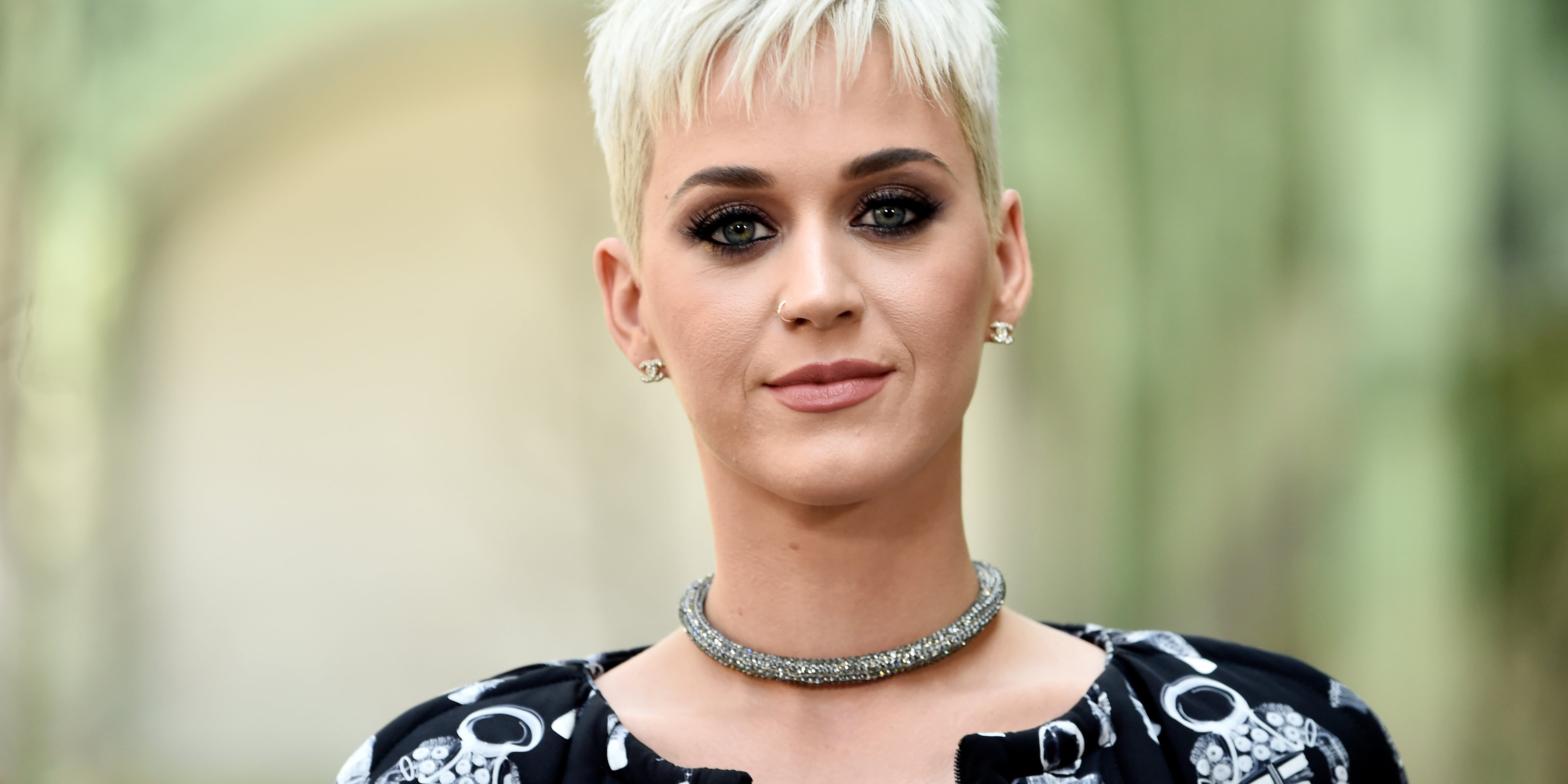 Katy Perry Wears Cropped Leather Wrap Blazer and Pants | PS Fashion