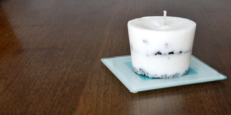 how to make coffee ground candles