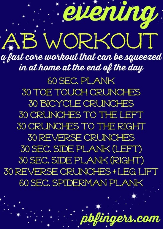 Printable Abdominal Workout Poster
