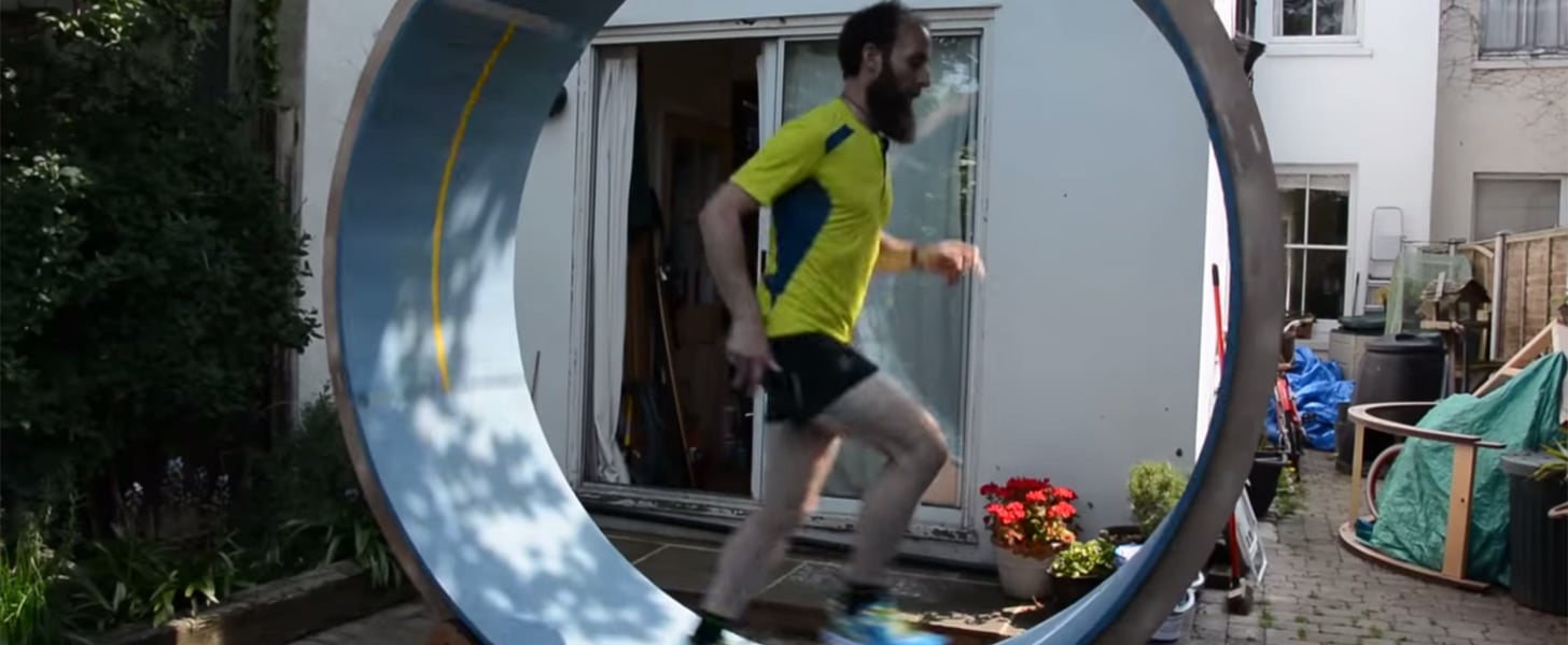 Man Runs in Human Hamster Wheel For 24 Hours | POPSUGAR Fitness