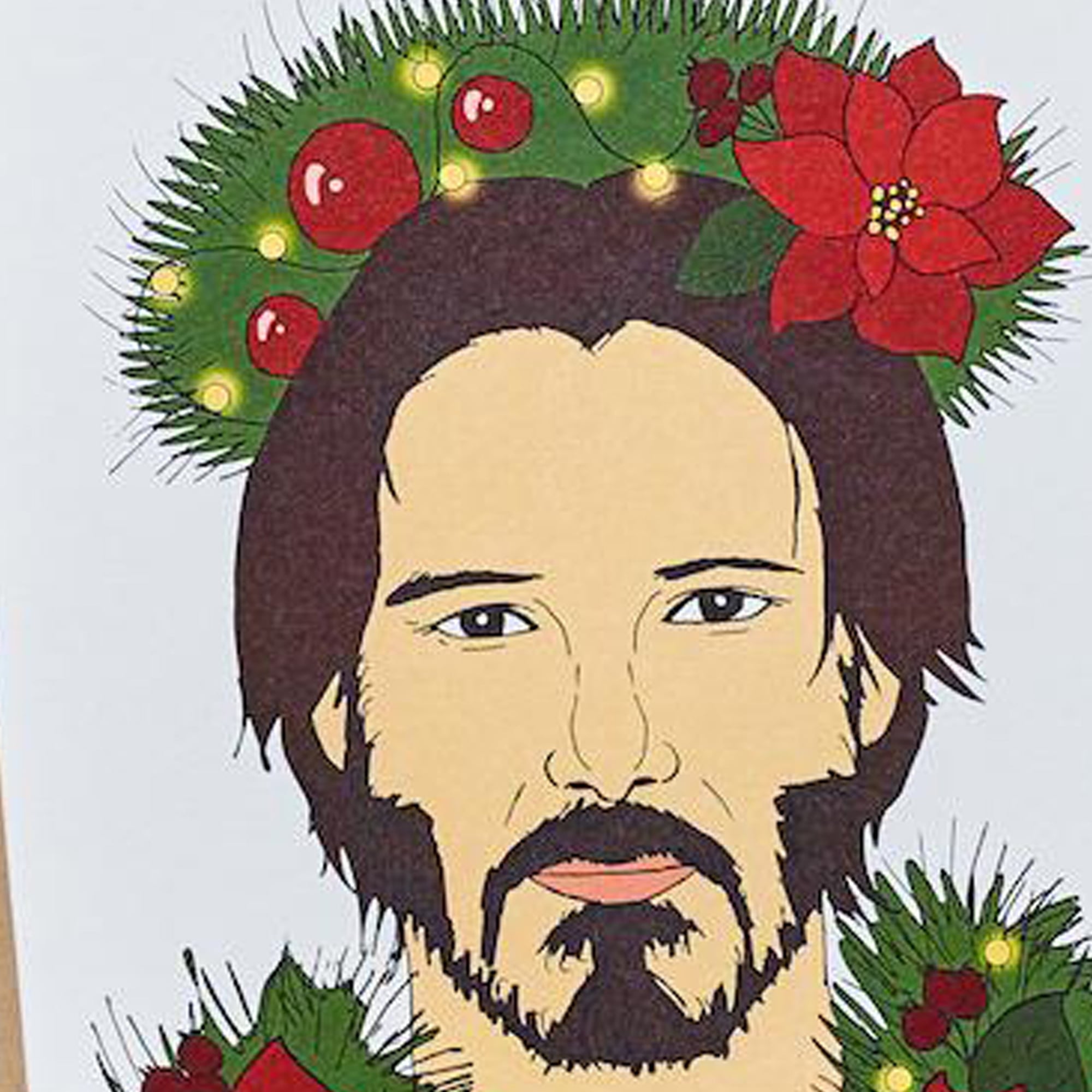 "It's Keanu Wreaths" Holiday Card From Always Fits | POPSUGAR Celebrity