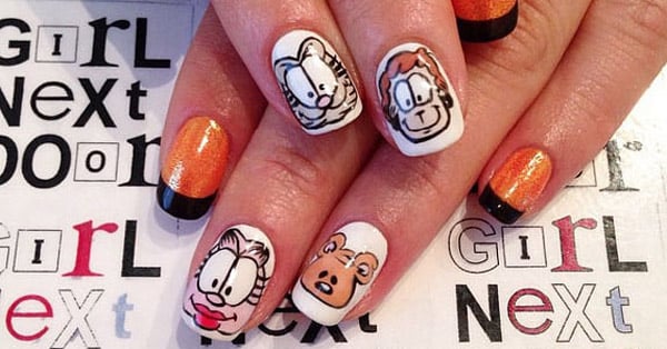 how to draw cartoon characters on nails