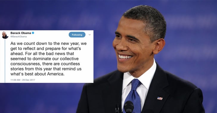 Barack Obama Tweets Positive 2017 News Stories | POPSUGAR News