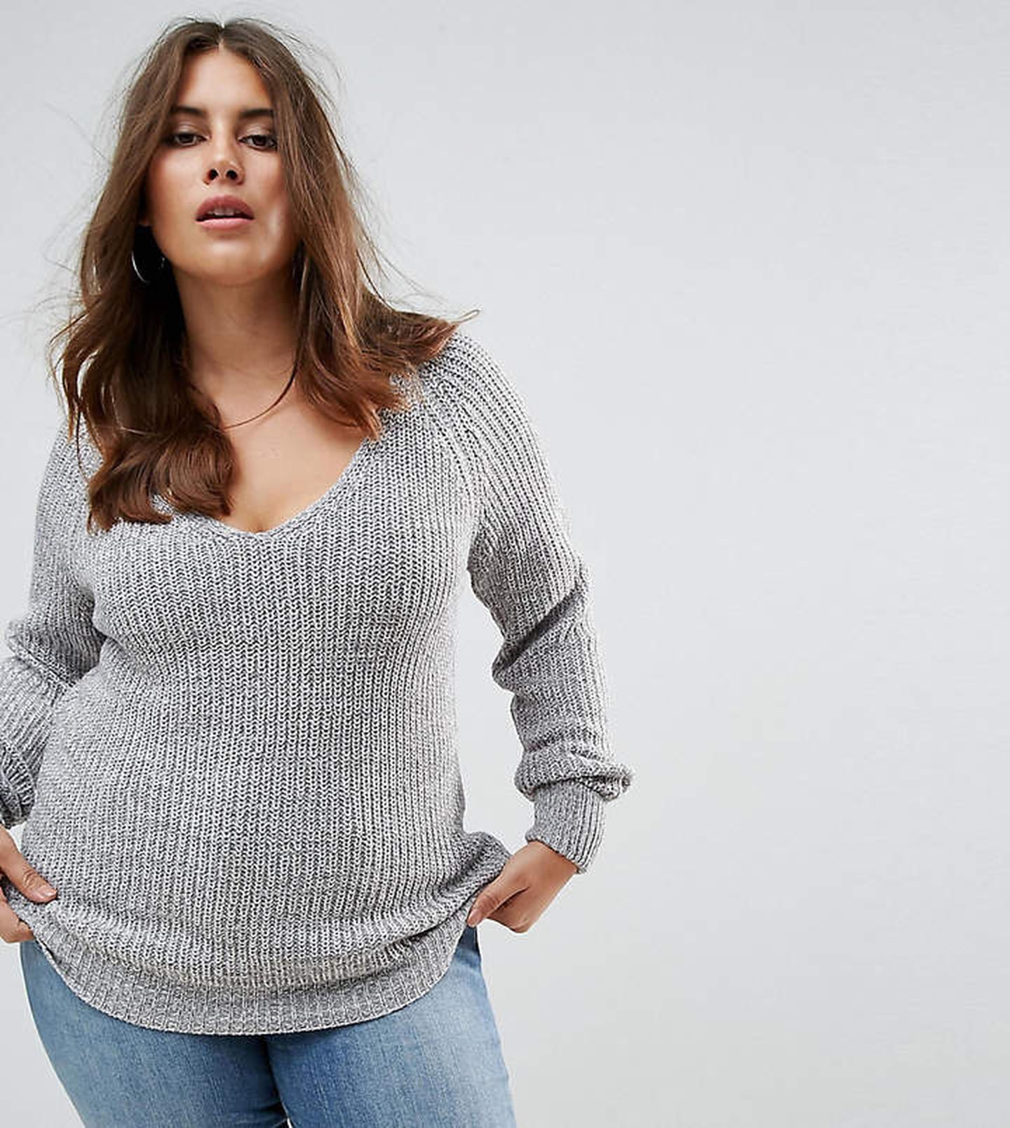 Miley Cyrus Gray Knit Sweater | PS Fashion