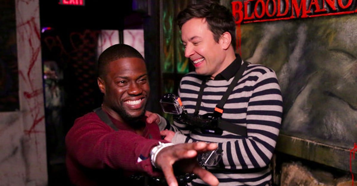 Jimmy Fallon and Kevin Hart Visit a Haunted House Oct. 2016 | PS Celebrity