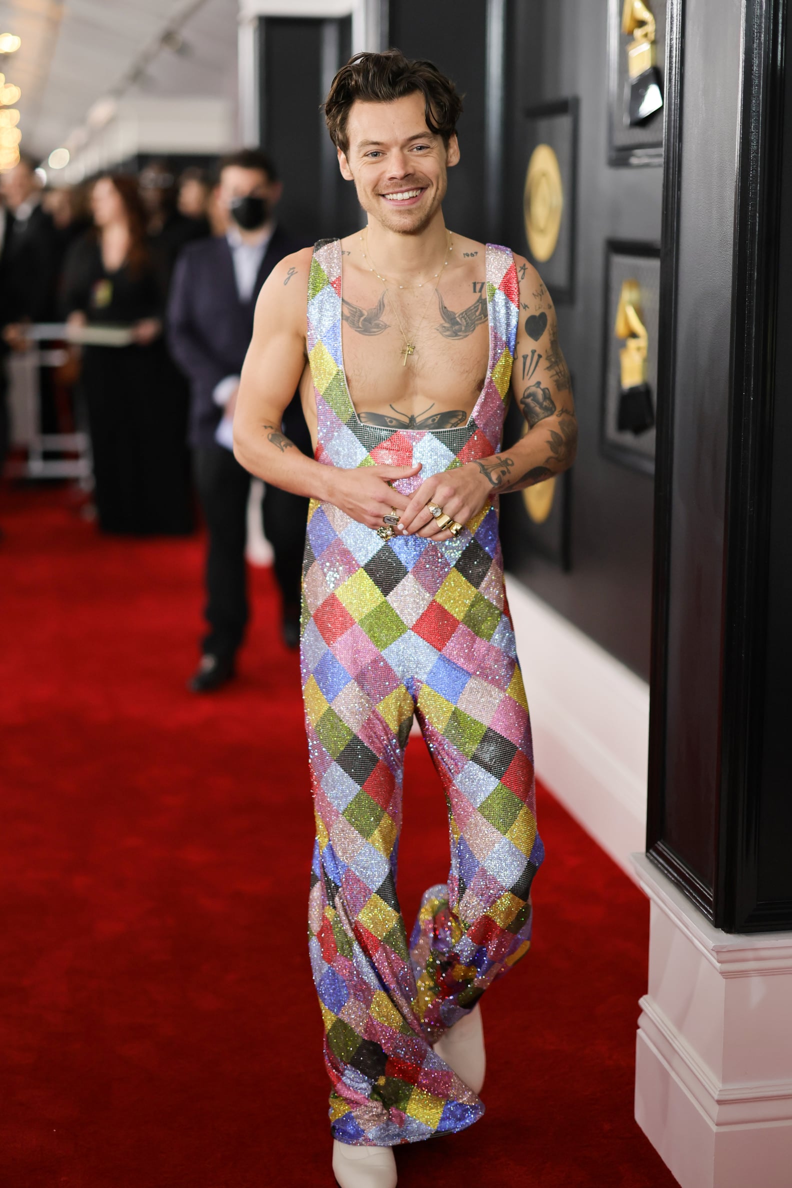 Harry Styles's Egonlab Crystal Jumpsuit at Grammys 2023 | PS Fashion