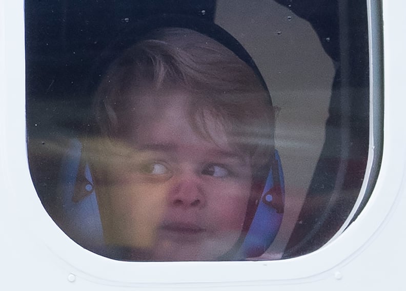 Prince George's Face Against Plane Window in Canada Pictures | PS Celebrity