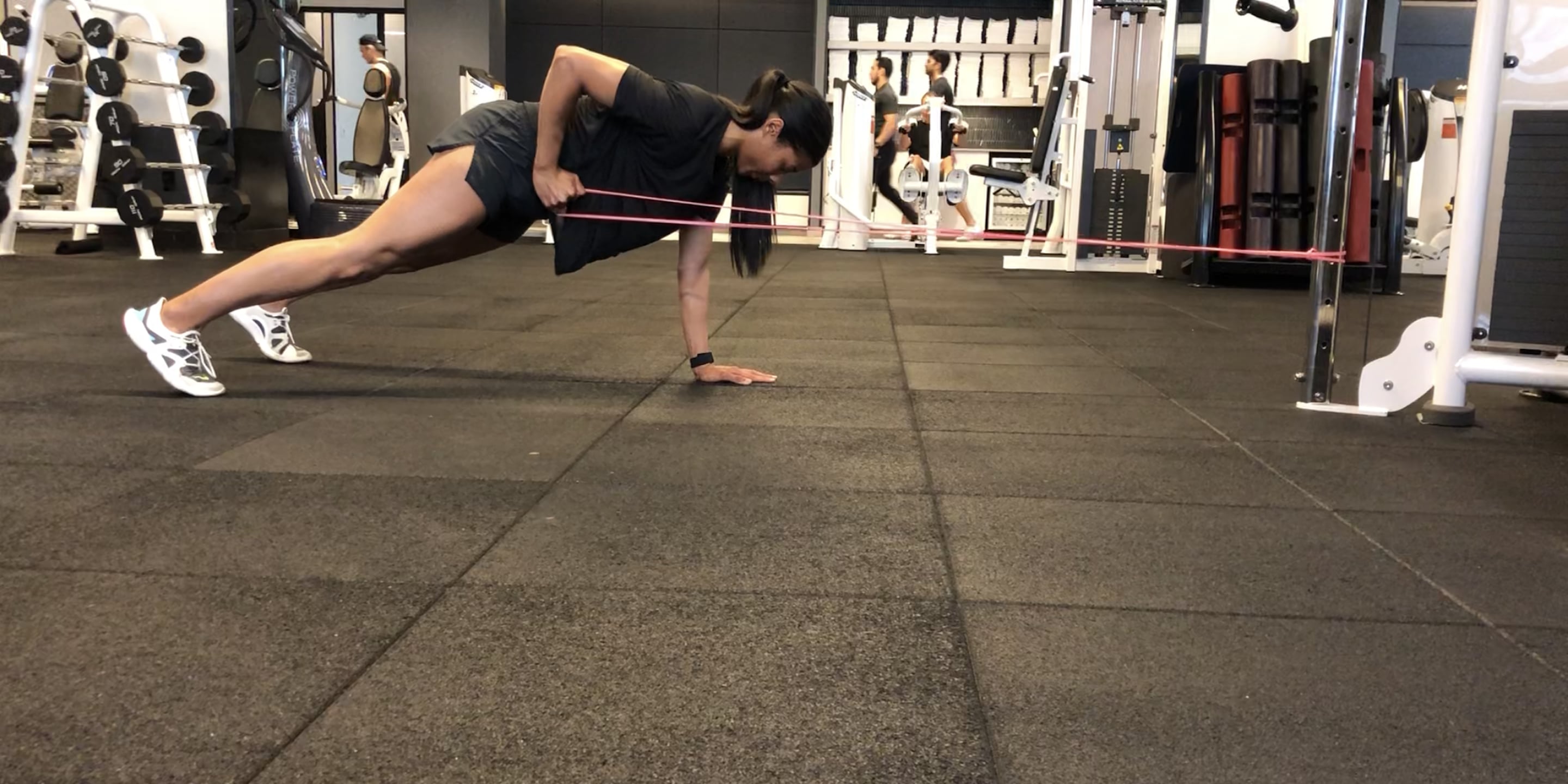 How to Do a Plank With a Resistance Band Front Row | POPSUGAR Fitness