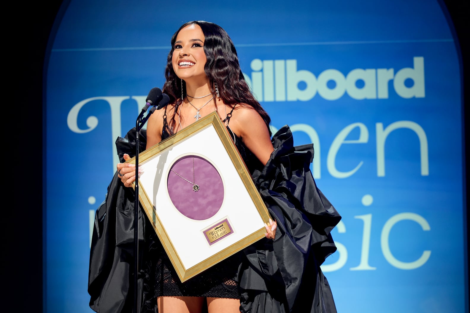 Becky G's Black Wedding Veil at Billboard Women in Music | POPSUGAR Fashion