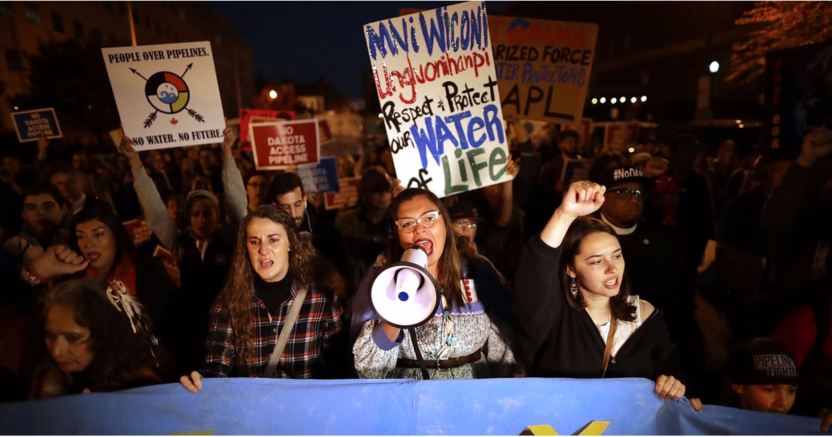 Police Use Water Cannons on DAPL Protesters | POPSUGAR News
