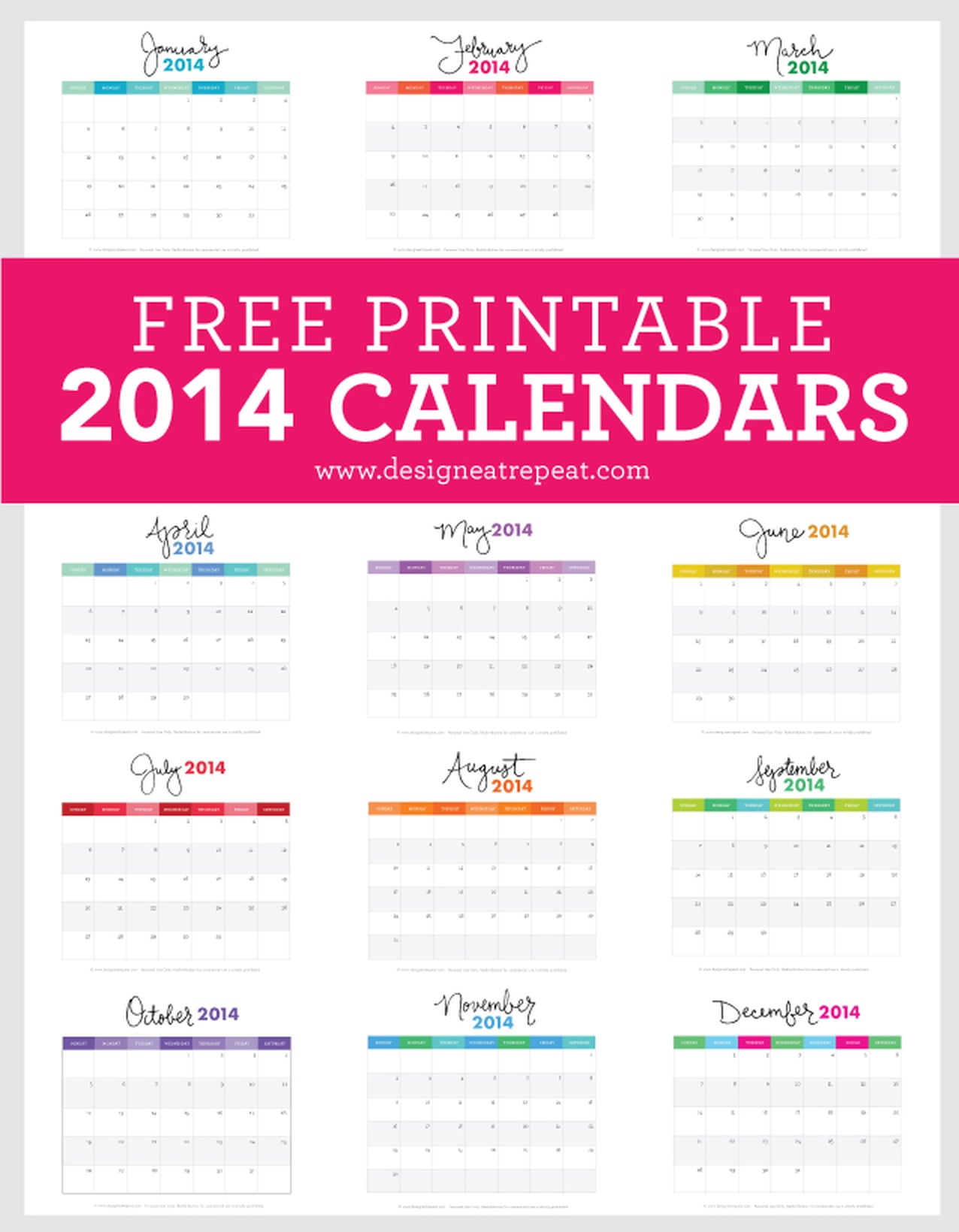 Free Printable 2014 Calendar | PS Smart Living