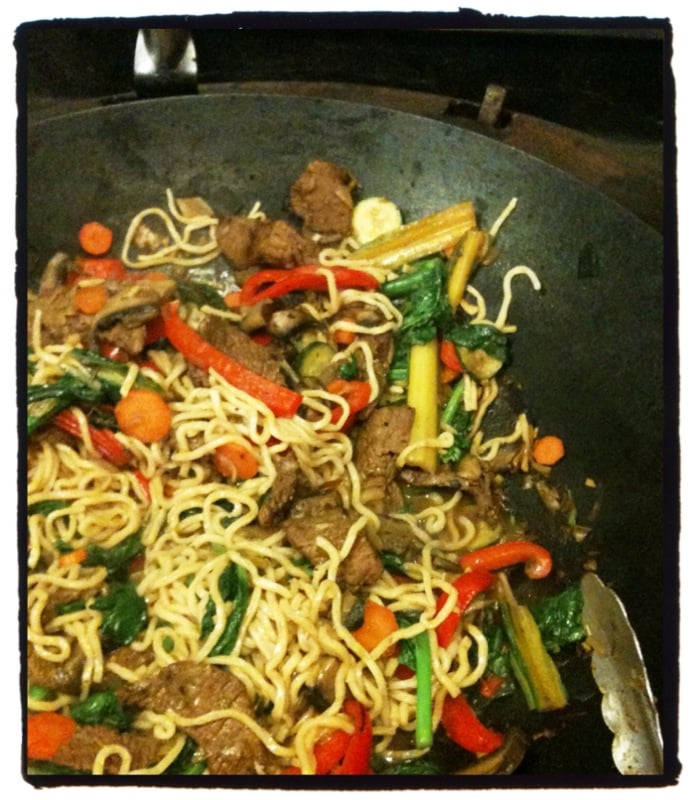 Stir-frying in a Giant Wok