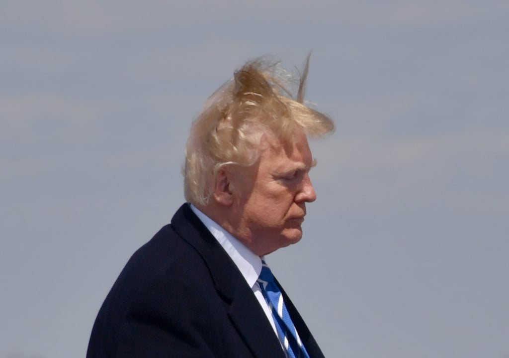 Trump's Hair Blowing While Boarding Air Force One Plane | POPSUGAR News