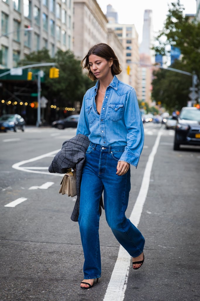 Refresh Denim On Denim With Open Toe Sandals Outfit Inspiration For