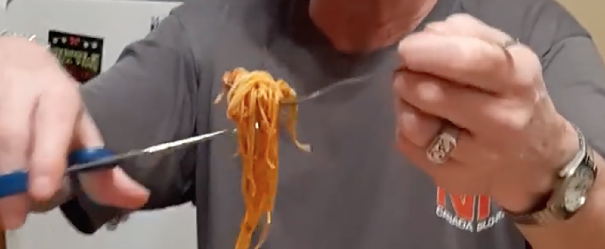 Dad's Hack For Eating Spaghetti With a Scissor | PS Family