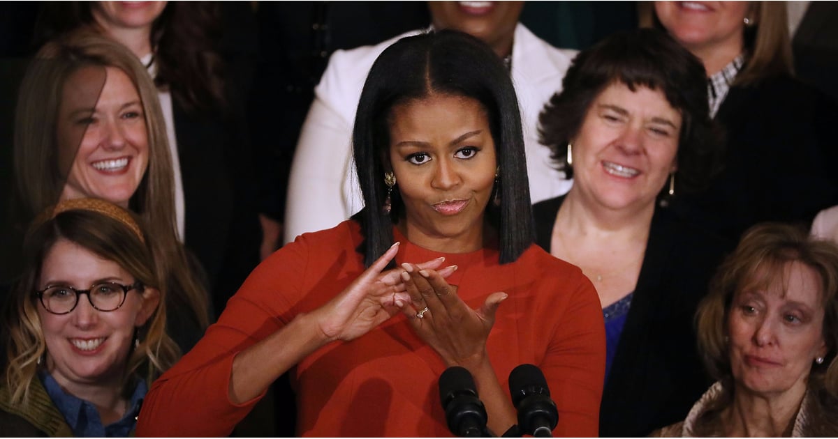 Michelle Obama Red Outfit For Final Speech as First Lady | POPSUGAR Fashion