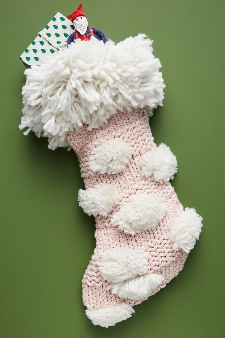 Cindy Pom Pom Stocking | Anthropologie Holiday Trim Collection 2019 ...