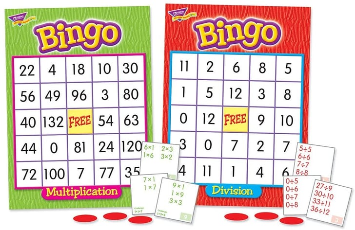 Multiplication Division Bingo Game Toys That Teach Kids Counting 