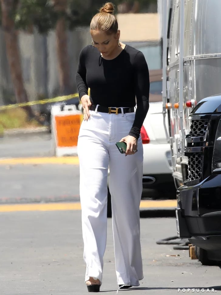 J Lo Wears Wide Leg Jeans and Platforms With Ben Affleck | POPSUGAR Fashion