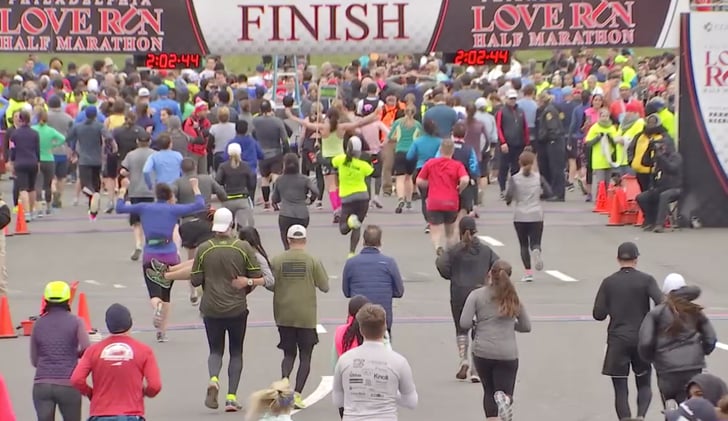 Runner Carried Across Finish Line Video | POPSUGAR Fitness