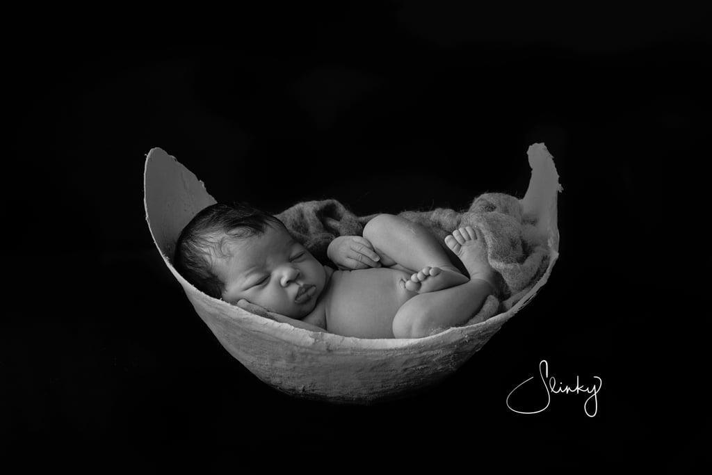 Newborn Photos in Baby Bump Cast Molds | POPSUGAR Family