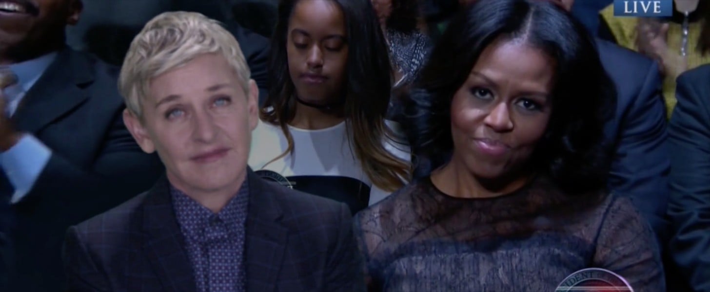 Ellen DeGeneres at President Obama's Farewell Speech Video | PS Celebrity