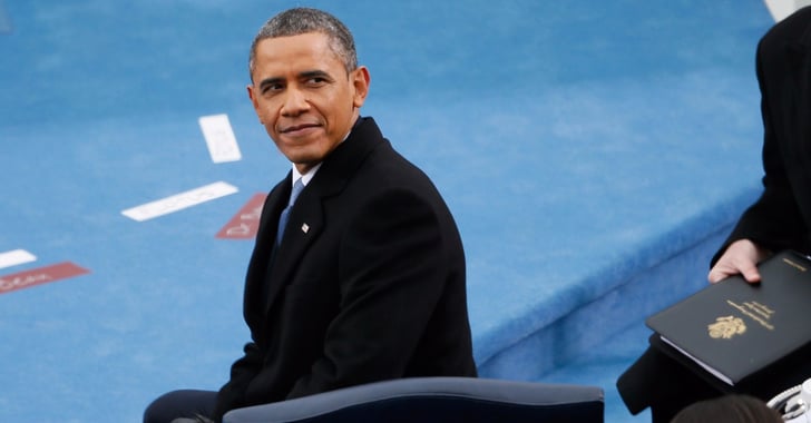 Barack Obama Looking Back at Inauguration Crowd | POPSUGAR News
